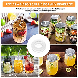 Wesiti 50 Pcs Silicone Straw Hole Grommets for Mason Canning Jar Airlock Grommet Fermenter Lid Grommet Rubber Straw Grommets for Straws, Airlock Beer Wine Plastic Bucket Fermenter Lids, 8 mm