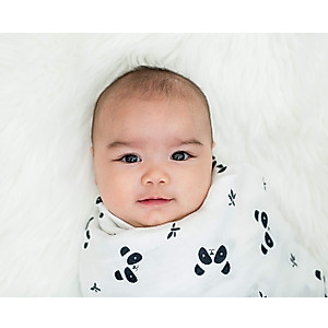 Lulujo Baby Silky Soft Muslin Swaddle Blanket, 47 x 47-Inches, Panda