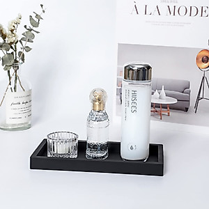 Black Bathroom Vanity Tray and Instant Dry Sink Caddy Kitchen Sponge Soap Holder Dispenser Organizer Stone Tray for Sink, Bathroom, Counter, Small, Foam,