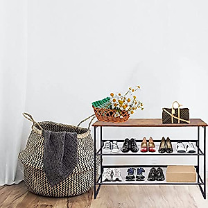 Garden 4 you 3-Tier Tilting Adjustable Freestanding 2PC Shoe Rack 6-Pairs 25.2 In Length For Durability And Stability For Entryways, Hallways, Closets, Dormitory Rooms, And Industries，Brown