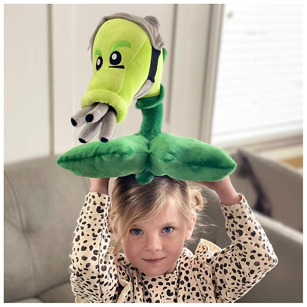 ENOMIN Cute Plant Plush Toy - 12 Inch Peashooter from PVZ, Ideal for Kids & PVZ Fans, for Halloween & Christmas