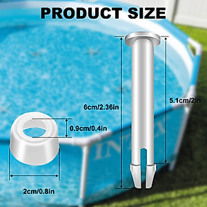 36Pcs Plastic Pool Joint Pins & Pool Seals Compatible with Intex 13'-24' Above Ground Round Metal Frame Pools and Intex Rectangular Metal Frame Pools Replacement Parts(2.36 Inch)