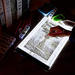 SPMLEE Diamond Painting A4 LED Light Pad Kit,DIY Dimmable Light Brightness Board,LED Artcraft Tracing Light Table,Reusable A4 Painting Pads Great for Full Drill & Partial Drill 5D Diamond Painting.