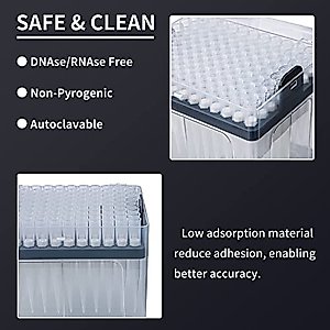 FOUR E'S SCIENTIFIC 960pcs Universal Filter Pipette Tips 1mL 1000uL Filtering Pipettor Tips Racked Non-pyrogenic DNAse/RNAse Free Autoclavable 10 Racks 96 Tips/Rack (960 Tips)