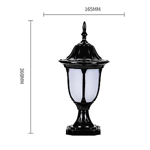 European Retro LED Post Light Waterproof Outdoor Die-cast Aluminum E27 Base Pillar Lantern Fixture Courtyard Garden Walled Porch Pillar Lights Pole Light