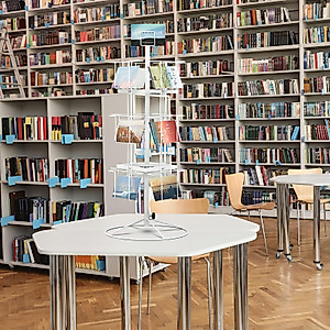 Zonon 2 Pcs 12 Pocket 3 Tier Metal Rotating Card Display Stand for 5"x7" Cards Rotating Countertop Greeting Card Rack Spinning Postcard Greeting Card Holder for Grocery Stores Retail Floor Showcase