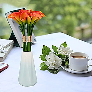 Softflame Artificial/Fake/Faux Flowers - Calla Lily Bunches Orange Color, Pack of 4, Totally 20 Heads, for Wedding, Home, Party, Restaurant