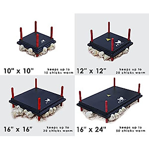 RentACoop Chick Brooder Heating Plate - Brooder Heating Plate Warms Up to 15 Chicks - Chick Heater with 25 Adjustable Heights and 15 Watts - Safer Alternative to Heating Lamps - 10" x 10"