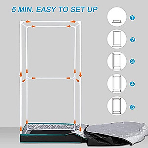 AURGOD Portable Full Size Infrared Sauna, One Person Sauna Tent Set for Home Spa with Temperature Remote Control, Heating Foot Pad and Reinforced Foldable Chair (Infrared Sauna)