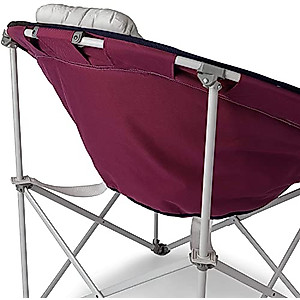 CORE Equipment Folding Oversized Padded Moon Round Saucer Chair (Wine)