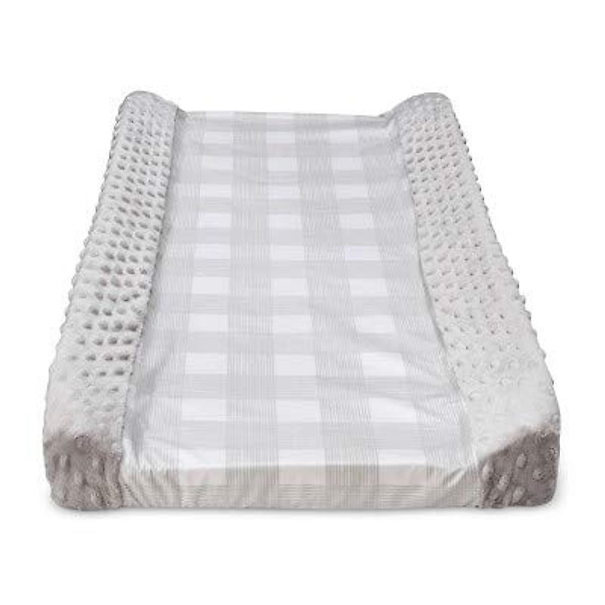 Wipeable Changing Pad Cover with Plush Sides Checkered - Cloud Island Gray Gray