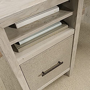 Sauder Pacific View L-Desk, L: 58.47" x W: 58.43" x H: 29.92", Chalked Chestnut Finish