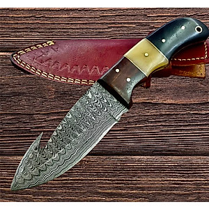 Poshland Handmade Damascus Steel 9 Inches Full Tang Skiner Knife (BC-1095)