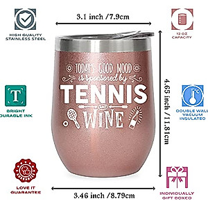 Tennis Gifts, Tennis Gifts Women/Men, Tennis Gift Unique, Gifts for A Tennis Lover, Tennis Gifts for Girls, Tennis Gifts for Women Funny, Funny Tennis Player Themed Wine Tumbler Gifts 12oz