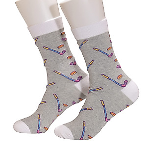 CMNIM Ice Hockey Gifts 2 Pairs Ice Hockey Socks Ice Hockey Player Gift for Ice Hockey Lovers Hockey Novelty Socks for Him Her (ice hockey sock)