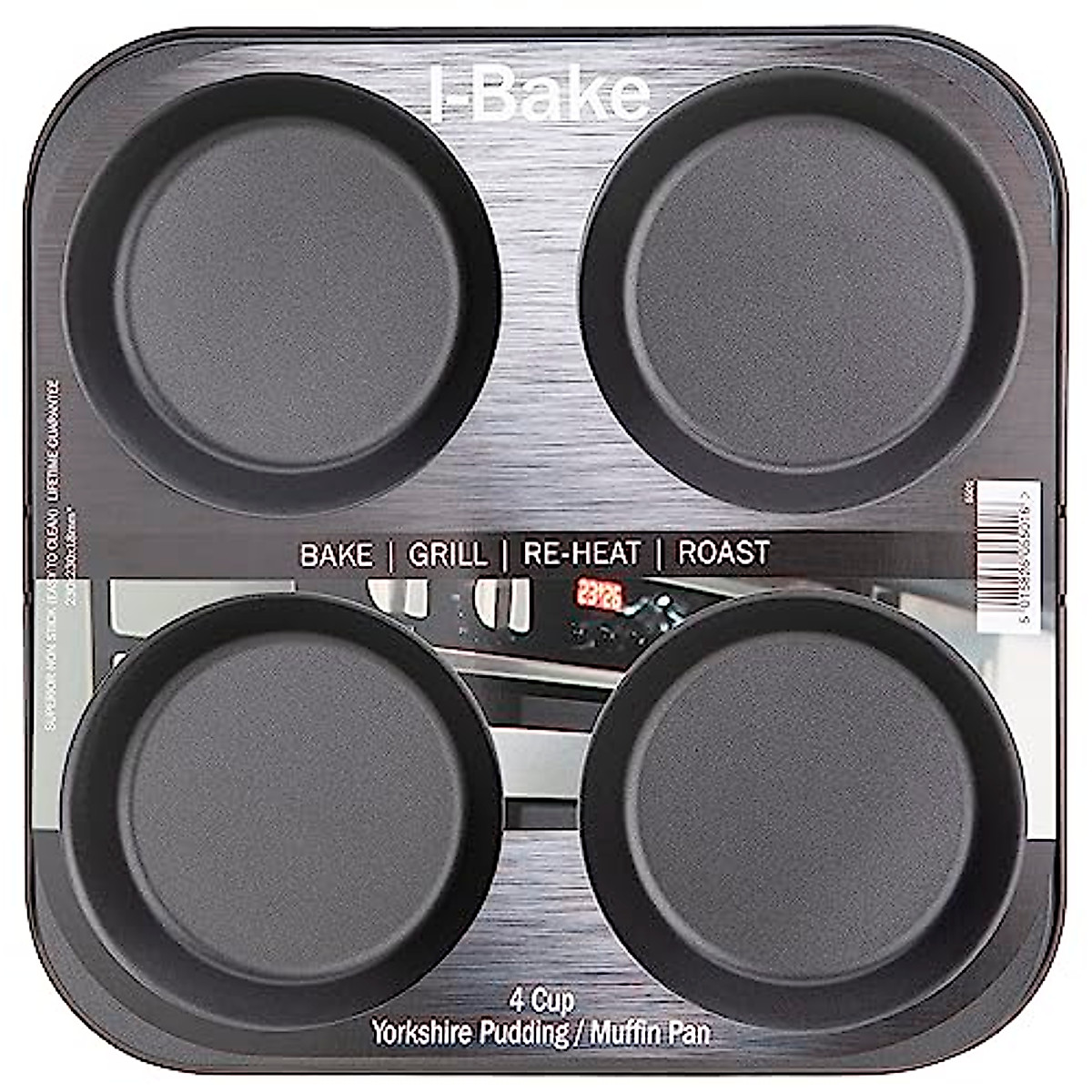 Jocbinltd 5501 4 Cup Yorkshire Pudding Tray, Black