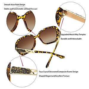 LECKIRUT Oversized Sunglasses for Women Polarized UV Protection Classic Fashion Ladies Shades Leopard