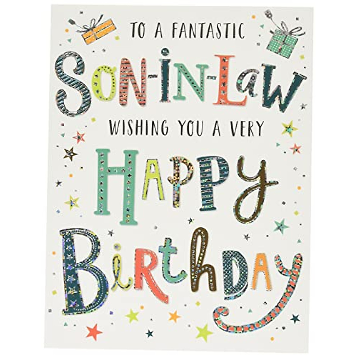 Regal Publishing Modern Birthday Card Son in Law - 8 x 6 inches -