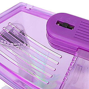 Fish Tank, Adjustable Light Isolation Acrylic Small Aquarium, with LED Light for Small Fishes for Betta with Water Change Valve(Purple)