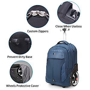 AOKING 18/20 Inch Large Wheeled Water Resistant Travel Business Rolling Wheeled Backpack with Laptop Compartment Bag(20 inch, Blue)