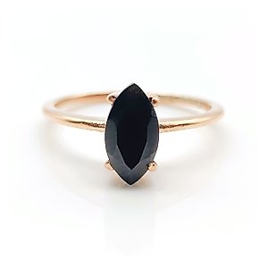 Natural Black Onyx Ring Faceted Onyx Ring Handmade Ring Statement Jewelry Minimalist Ring Onyx Marquise Ring Designer Beautiful Gift Ring BY FOREVER GEMS & JEWELS