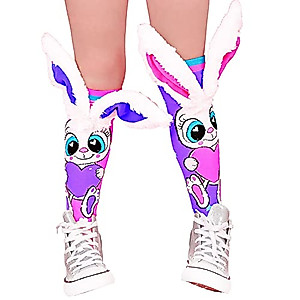 MADMIA Funny Bunny Socks, Vibrant Knee-High Socks with Cute Bendable Ears