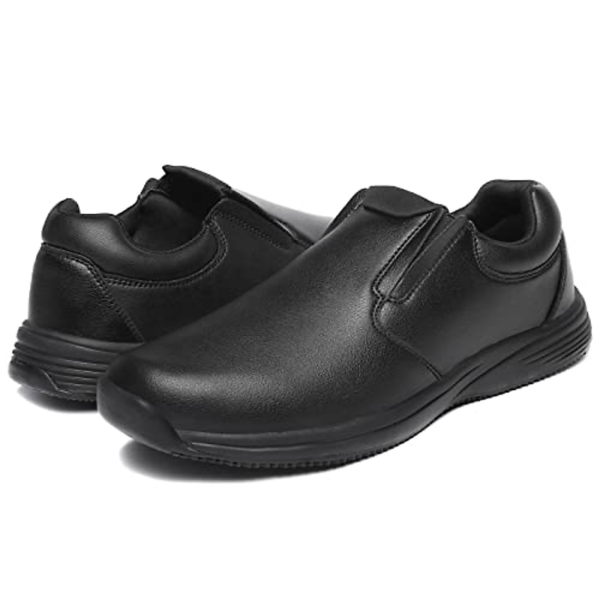DXINZHI Men's Slip Resistant Work Shoes Food Service Shoes - Professional Oil Water Resistant Chef Shoes ，Suitable for Walking and Casual (BK-9) Black