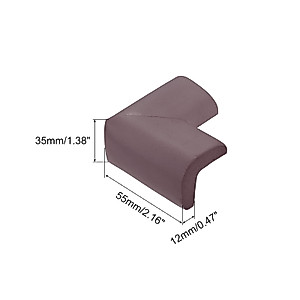 uxcell Corner Guards Edge Protectors, 4Pack Foam Safety Bumper Thicken, 55mm/2.16"(L) for Furniture Corner Table Edge Guard, Brown