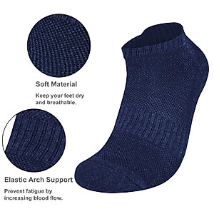 Chalier Fashion Non Slip Yoga Socks for Women 6 Pairs Ankle Low Cut Pilates Barre Socks with Grips, E-Black,Dark grey,Navy(6 Pairs)