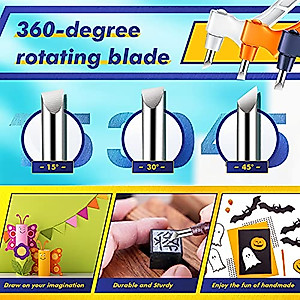 17 Pieces Craft Cutting Tools 360 Degree Rotating Blades Stainless Steel Craft Knives with Replacement Heads Cutting Mat Steel Ruler for DIY Crafts Stencils Scrapbooks (Fresh Colors)