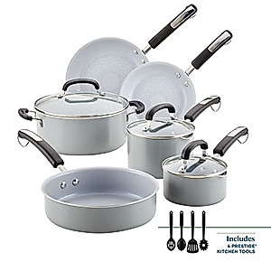 Farberware EcoAdvantage Ceramic Nonstick Cookware/Pots and Pans Set, 13 Piece - Gray