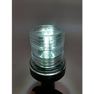 Pactrade Marine 12V Marine Boat Yacht Pontoon Navigation Anchor Light 360 Degrees All Around Nature White LED Splashproof Black Housing USCG Certified Approved (Fixed Base (H=5.5"))