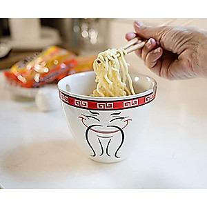 Bowl Bop Food Man Chew Japanese Dinnerware Set | 16-Ounce Ramen Bowl, Chopsticks