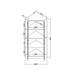 South Shore 4-Door Corner Armoire for Small Space with Adjustable Shelves, Royal Cherry