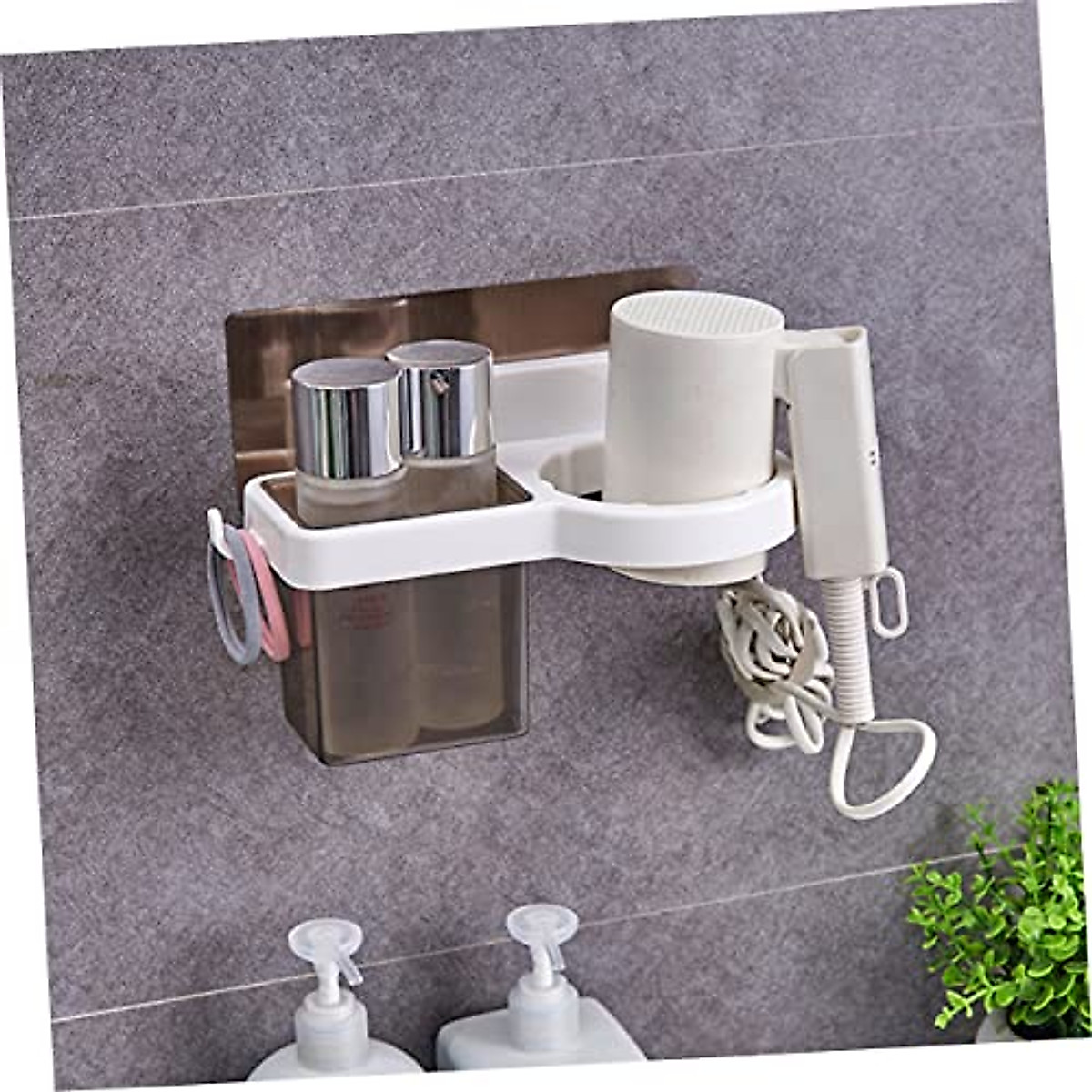 Cabilock Shelf Bracket 2pcs Accessories Hair Wall Styling Mount Bathroom Washroomwhite Free Product for Organizer Holder Tool Shelf Care Stand Bath Dryer Punch Supplies Mounted Storage Shelf Brackets