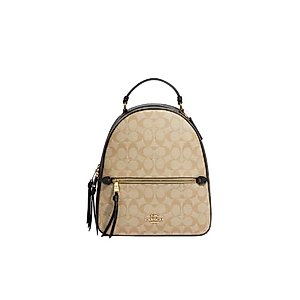 Coach Women's Jordyn Backpack (Blocked Signature Canvas - Light Khaki - Brown Multi)