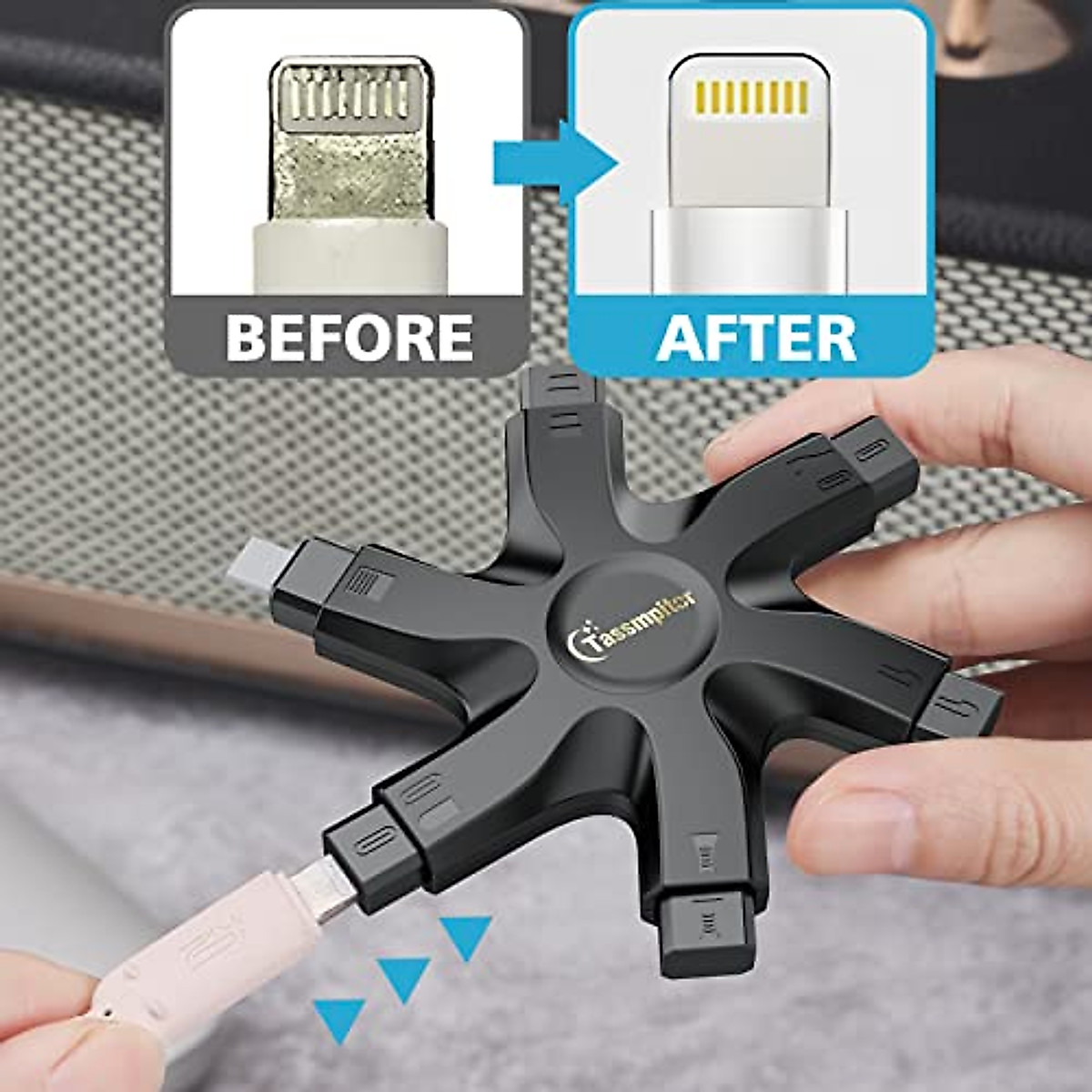 iPhone Cleaning Kit Port Cleaner Repair & Restore Tool for iPad Pro Watch Cell Phone Charging Port, Lightning Charger Cables Speaker Airpod Cleaning Putty Dust for All Devices - Snowflake Multitool