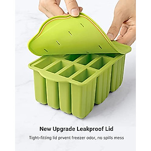 Popsicles Molds, 12 Cavities Silicone Popsicle Molds for Kids Adults Food Grade Popsicle Maker Molds BPA-Free Ice Pop Mold Homemade Ice Pop Maker with Popsicle Sticks, Popsicle Bags, Cleaning Brush