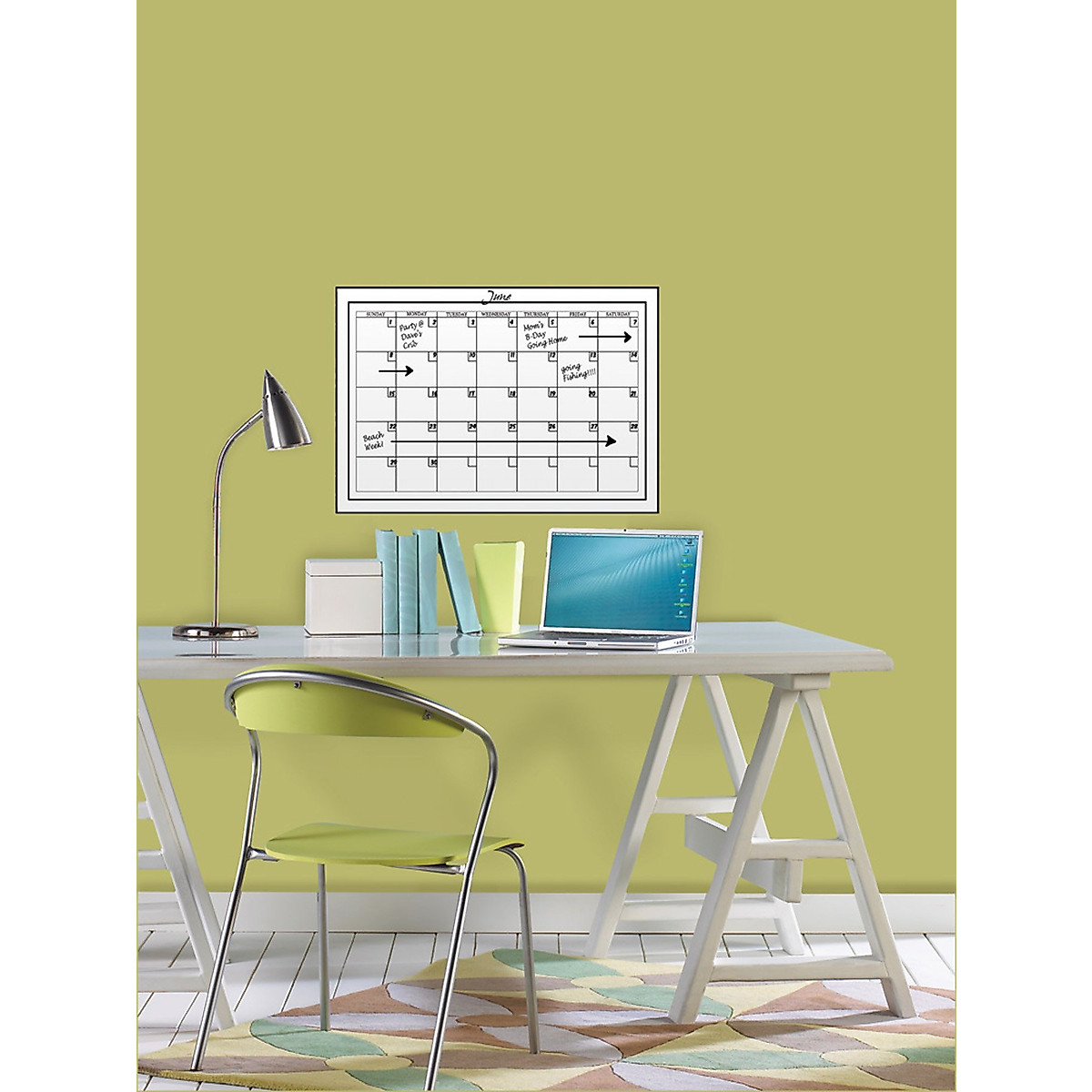 WallPops WPE94575 Medium Monthly Calendar, White & Off-White