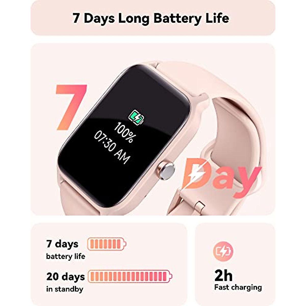 Smart Watch for Women,1.8"Fitness Watch(Answer/Make Call),Alexa Built-in, [24H Heart Rate Sleep Blood Oxygen Monitor],5ATM Waterproof,100+Sports Modes Step Calorie Women Watches for iOS&Android Phones