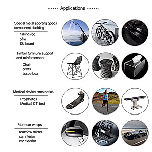 BAIWANLIN Carbon Fiber Fabric Cloth High Strength Lightweight for Car Modification | 240g/m² | 1m/39.37" Wide Roll length0.5m/19.69",Plain