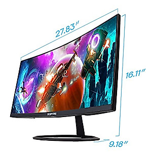 Sceptre Curved 30" 21:9 Gaming LED Monitor 2560x1080p UltraWide Ultra Slim HDMI DisplayPort Up to 85Hz MPRT 1ms FPS-RTS Build-in Speakers, Machine Blue (C305W-2560UN)
