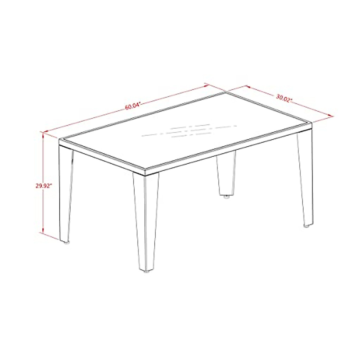 East West Furniture GUOS5-03A 5 Piece Outdoor Patio Conversation Sets Includes a Rectangle Wicker Dining Table with Glass Top and 4 Balcony Backyard Armchair with Cushion, 36x60 Inch, Natural Linen