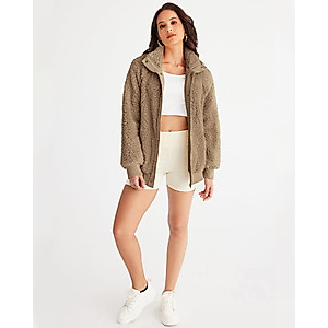 MEROKEETY Women's 2024 Winter Long Sleeve Button Sherpa Jacket Coat Casual Warm Fleece