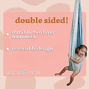 Willow Circle Sensory Swing - Indoor Compression Therapy Swing Hammock, Kids & Adults, with Hardware, for Autism Spectrum Disorder, ADHD, Anxiety, Sensory Processing Disorder, Sensory Seeker (Birch)