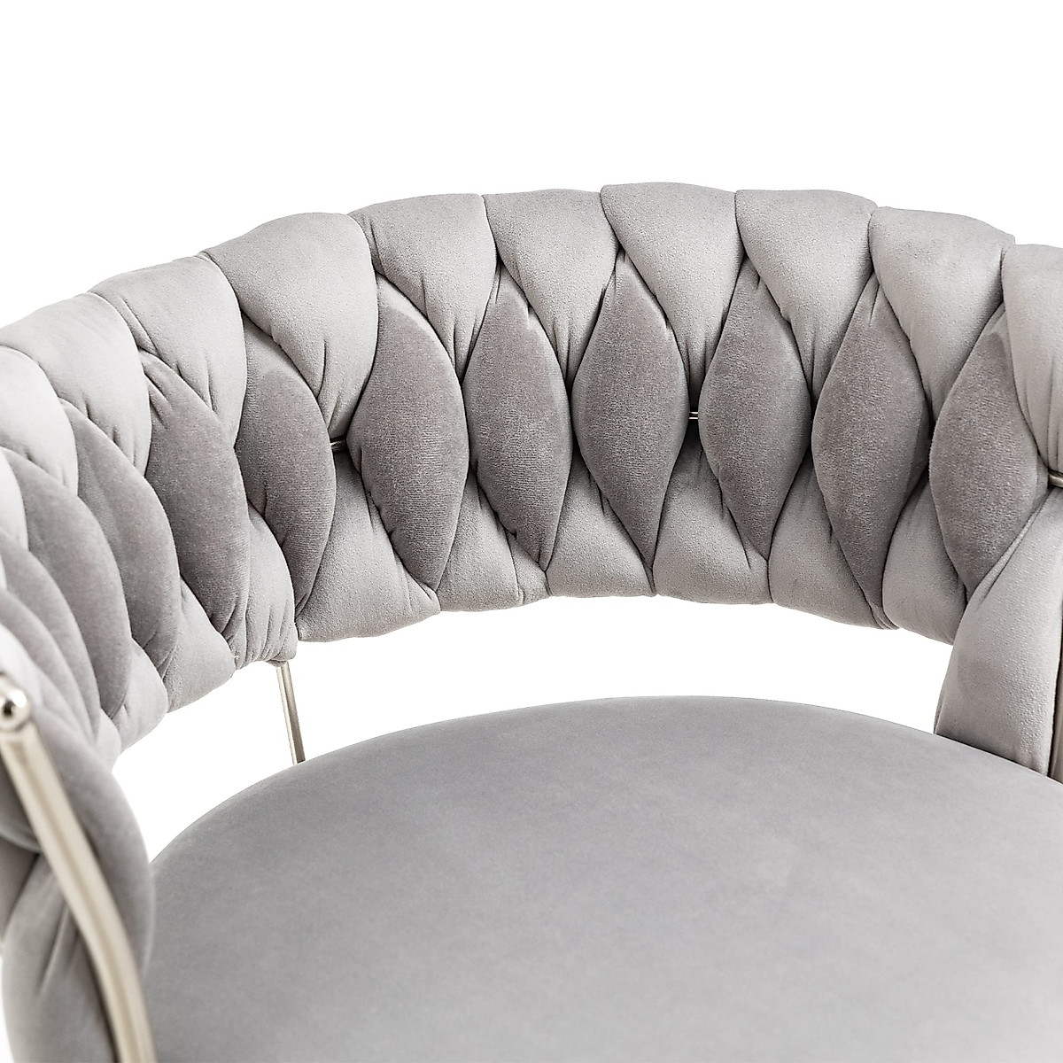 Keainvren Velvet Wave Hollow Barstools Set of 2, Modern Adjustable Swivel Bar Height Chairs Counter Stools with Back for Home Bar Kitchen Island Dining Rooms