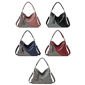Women Shiny Rhinestone PU Leather Totes Hobo Bag Vintage Fashion Large Shoulder Bags Satchel Crossbody Bag
