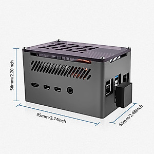 GeeekPi Aluminum NAS Case for Raspberry Pi 4 with ICE Tower Cooler and M.2 SATA SSD Adapter Board, Pi 4 PWM Cooling Fan with Heatsink for Raspberry Pi 4 Model B Only