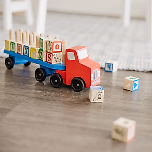 Melissa & Doug Alphabet Blocks Wooden Truck Educational Toy