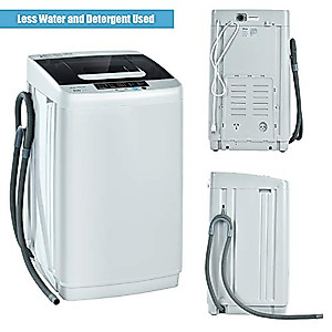 Giantex Full Automatic Washing Machine, 2 in 1 Portable Laundry Washer, 8.8lbs Washer and Dryer Combo, 1.04 cu.ft 10 Programs Built-in Drain Pump, Energy Saving Top Load Washer for Apartment Dorm